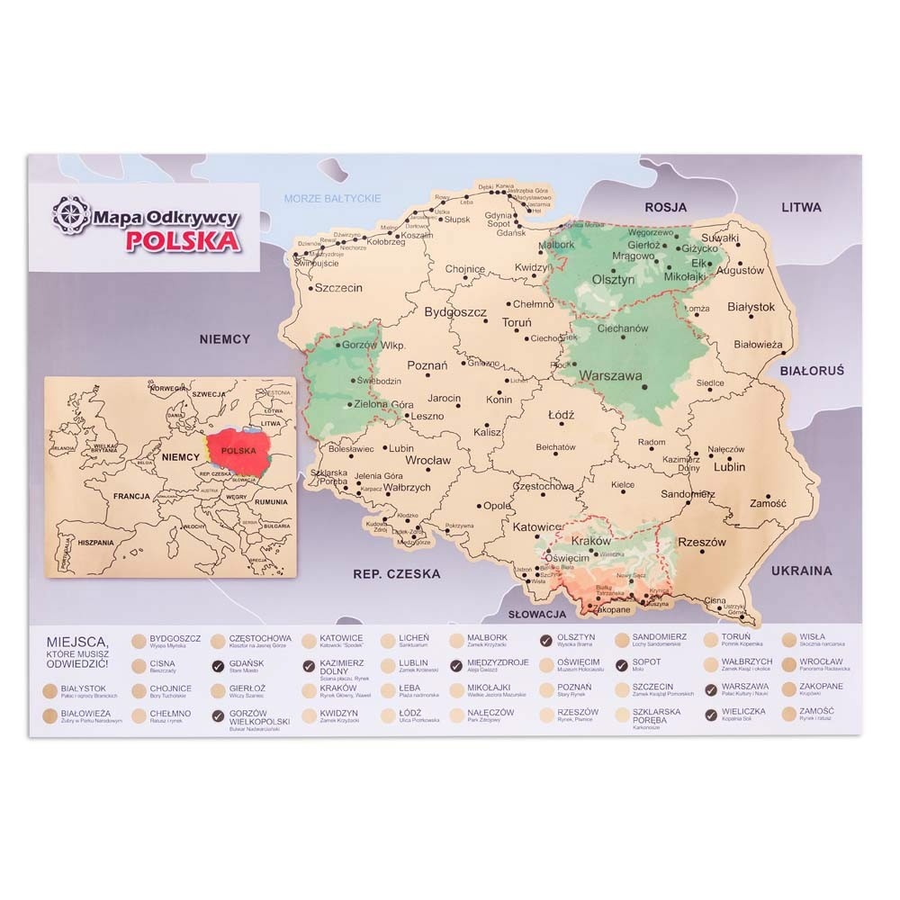 Płonąca Żyrafa - Mapa zdrapka Polski